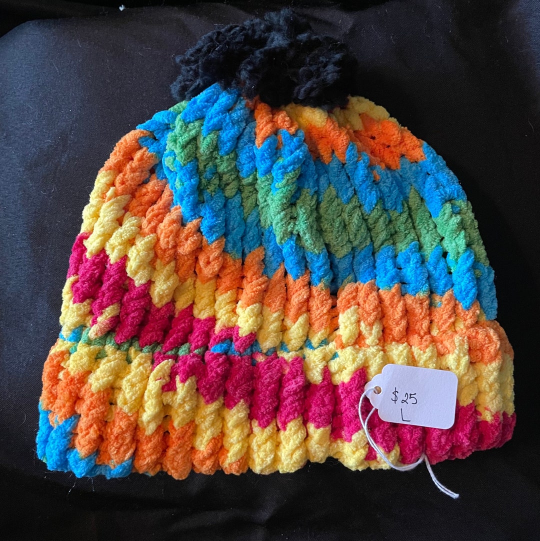 Womens Neon Stocking Cap With Pom Pom - Etsy