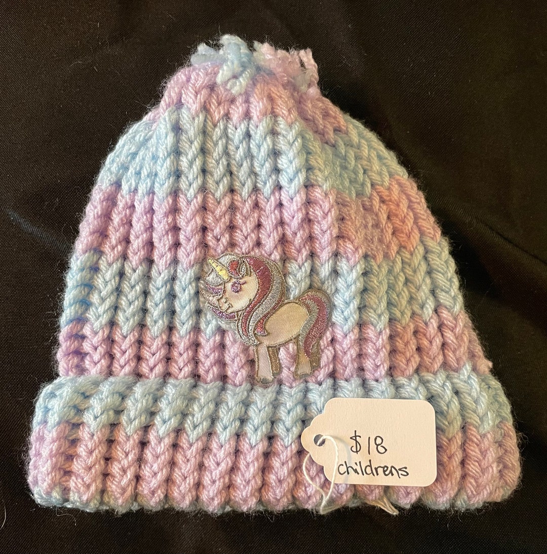 Pastel Blue and Purple Baby Girl Unicorn Stocking Cap - Etsy