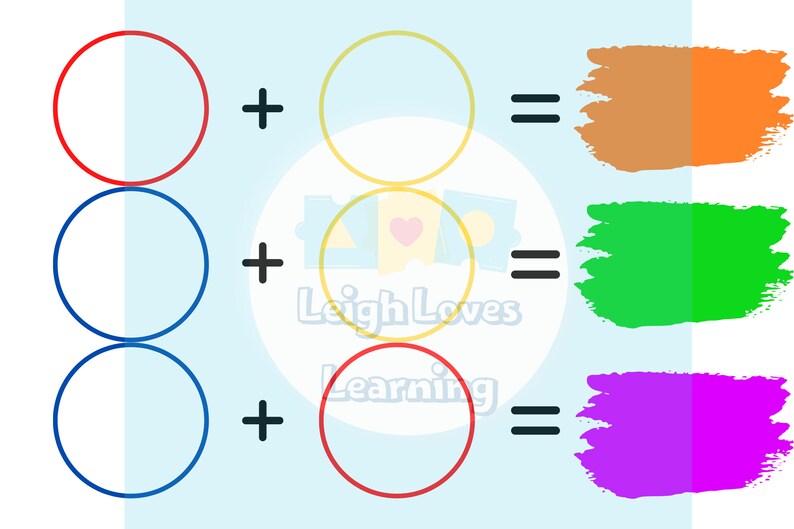 Color Mixing Worksheets - Etsy