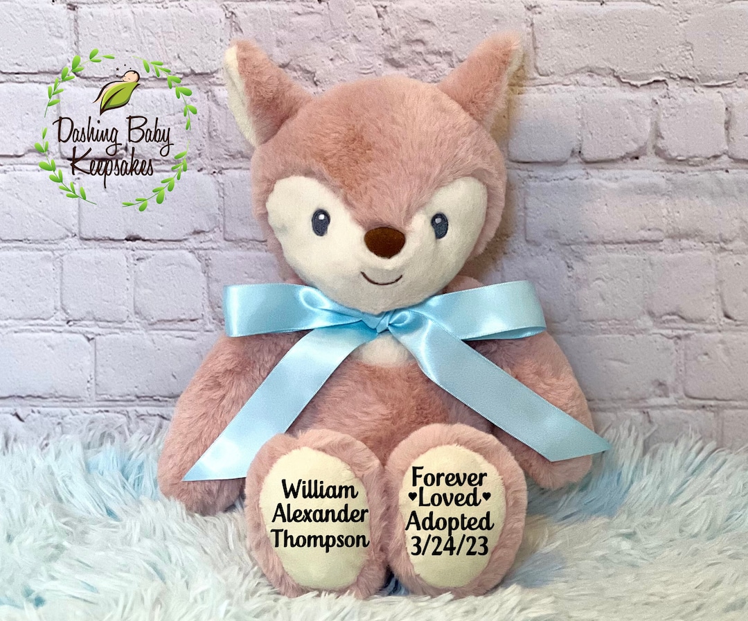 Personalized Adoption Deer Plush, Adoption Stuffed Animal, Adoption ...