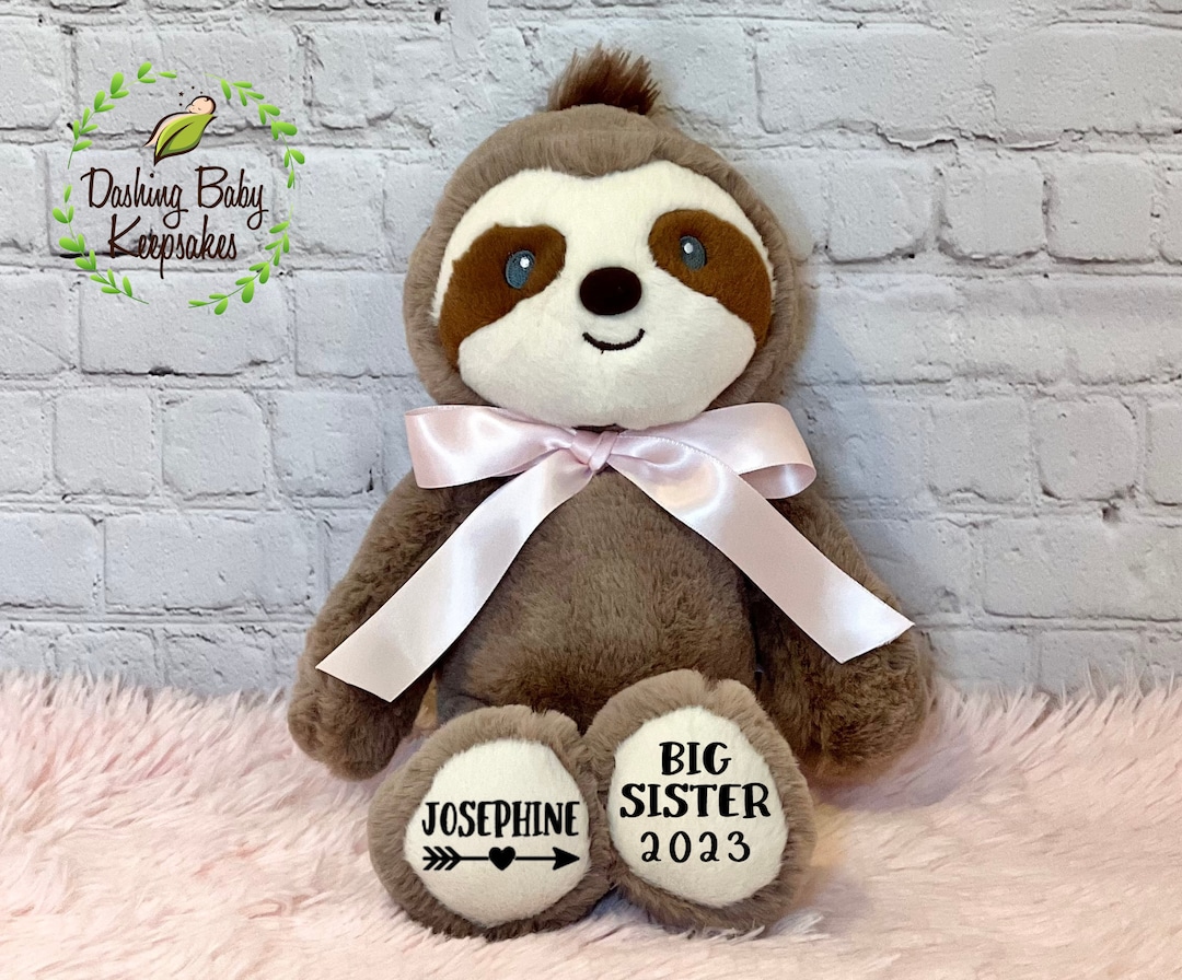Personalized Big Sister Sloth Stuffed Animal, Gift for Sibling, Big ...