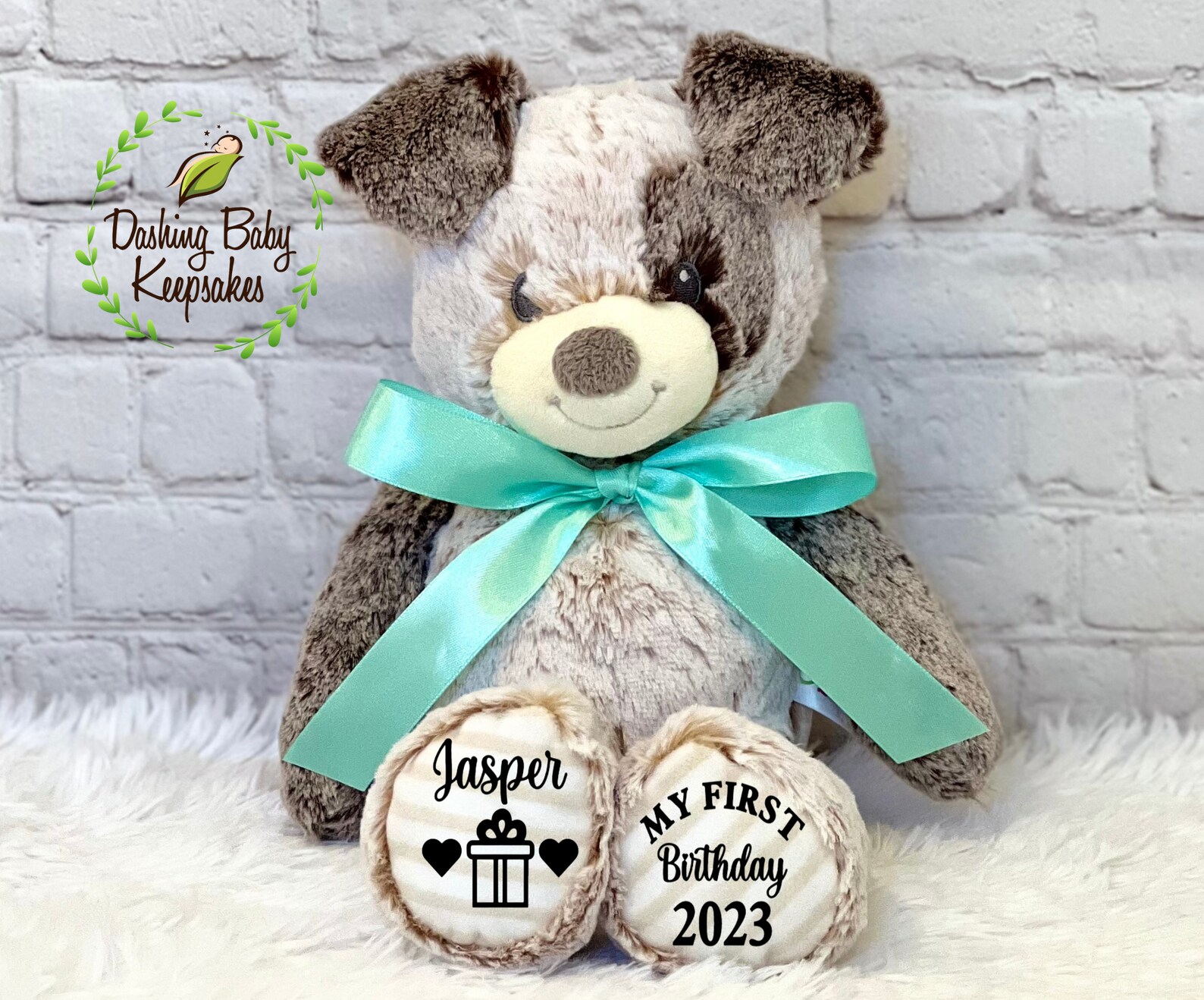 My First Birthday Stuffed Animal, 1st Birthday Gift, First Birthday ...