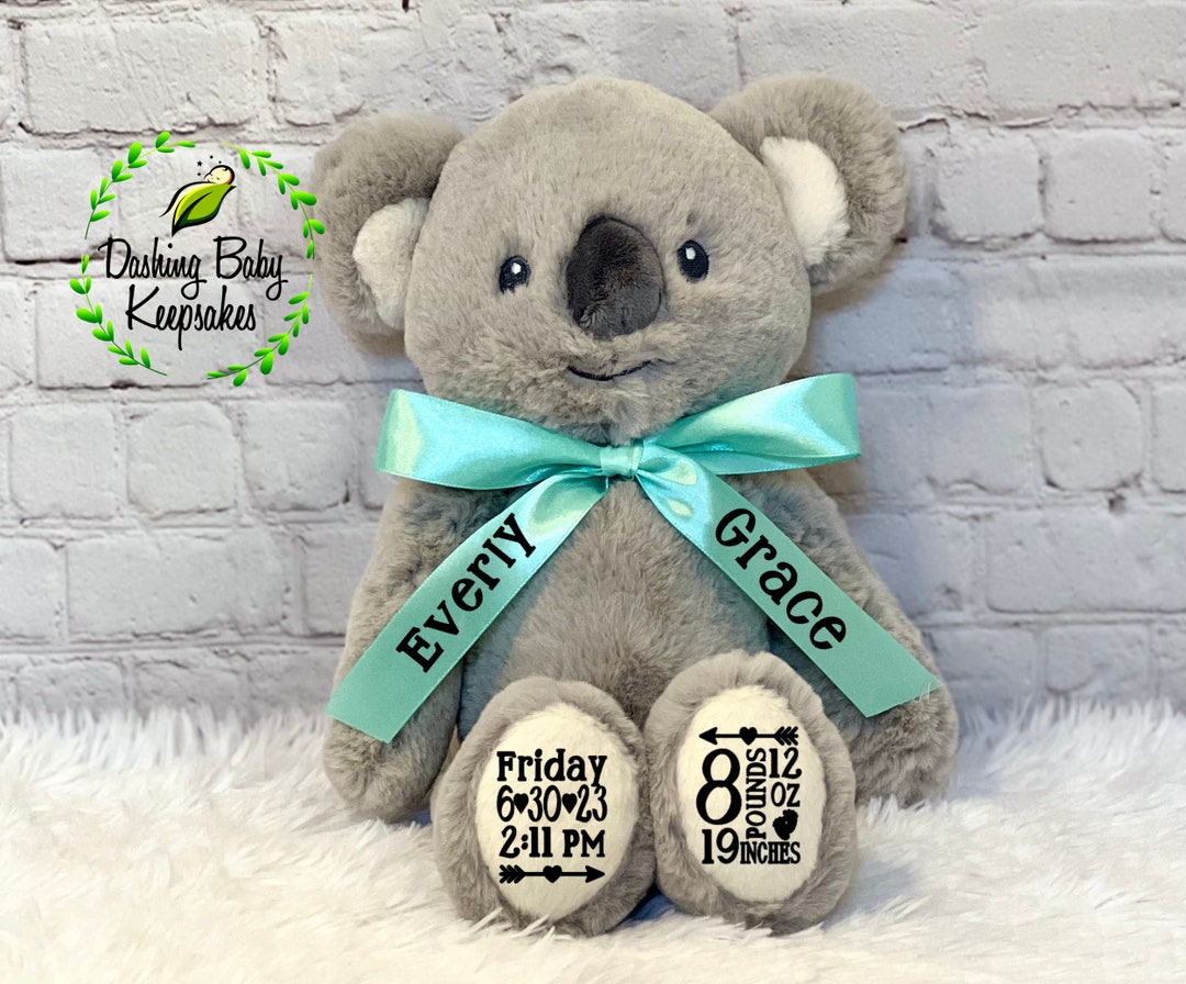 Personalized Koala Birth Stats Stuffed Animal, Custom Birth ...