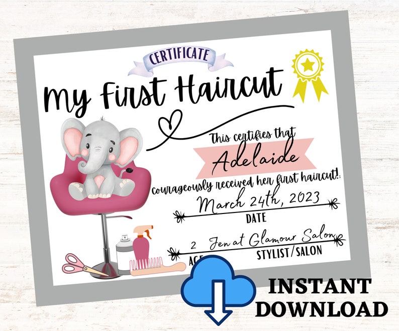 My First Haircut Certificate Baby Milestone Keepsake - Etsy