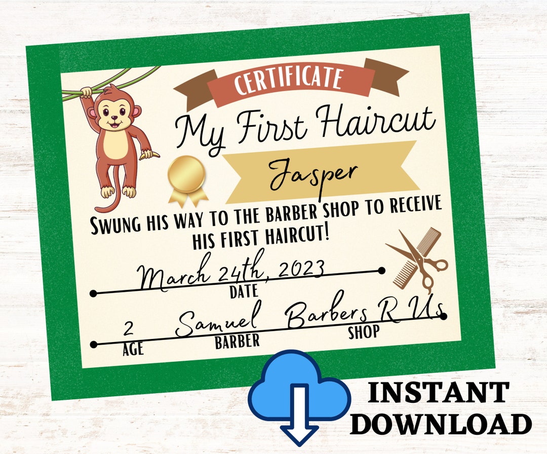 My First Haircut Certificate, Baby Milestone Keepsake, Baby Haircut, My ...