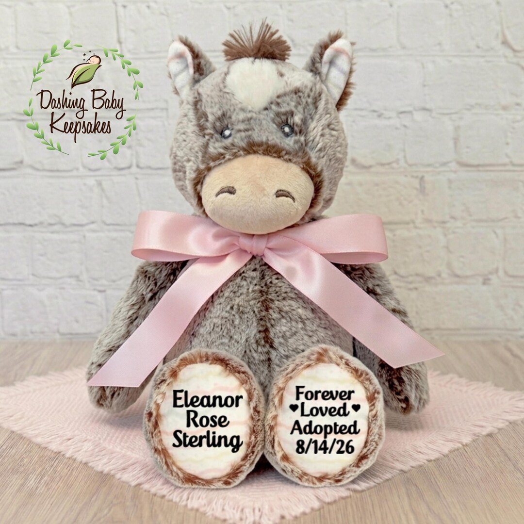 Personalized Adoption Horse Plush, Adoption Stuffed Animal, Adoption ...