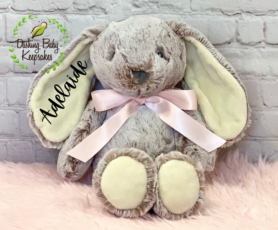 Personalized Bunny Stuffed Animal, Custom Name Bunny Plush, Baby Shower ...