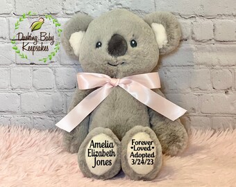 Personalized Adoption Bunny Plush, Adoption Stuffed Animal, Adoption ...