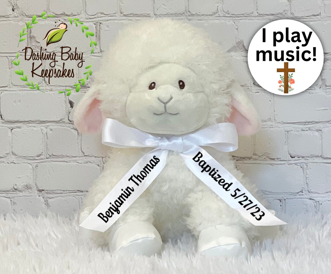 Baptism Lamb, Personalized Baptism Gift, Musical Lamb Baby Gift ...