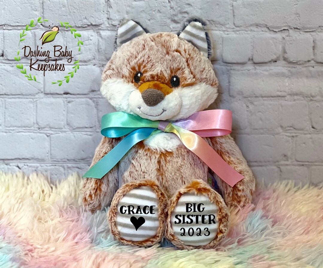 Personalized Big Sister Fox Stuffed Animal, Gift for Sibling, Big ...
