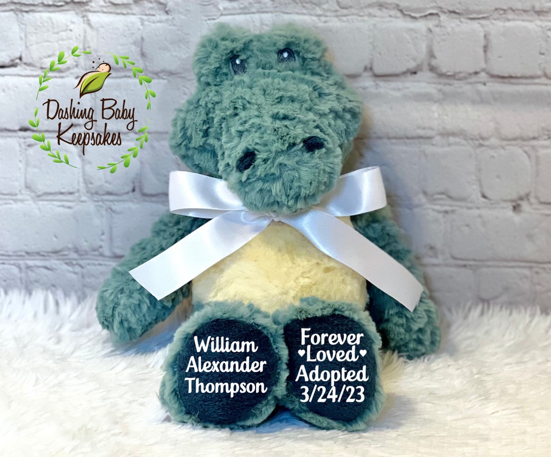 Personalized Adoption Alligator Plush, Adoption Stuffed Animal ...