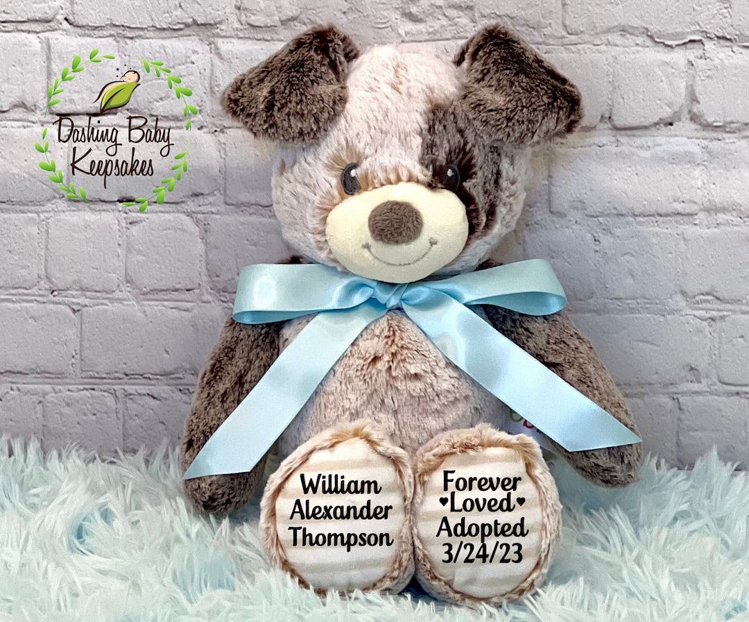 Personalized Adoption Dog Plush, Adoption Stuffed Animal, Adoption Gift ...