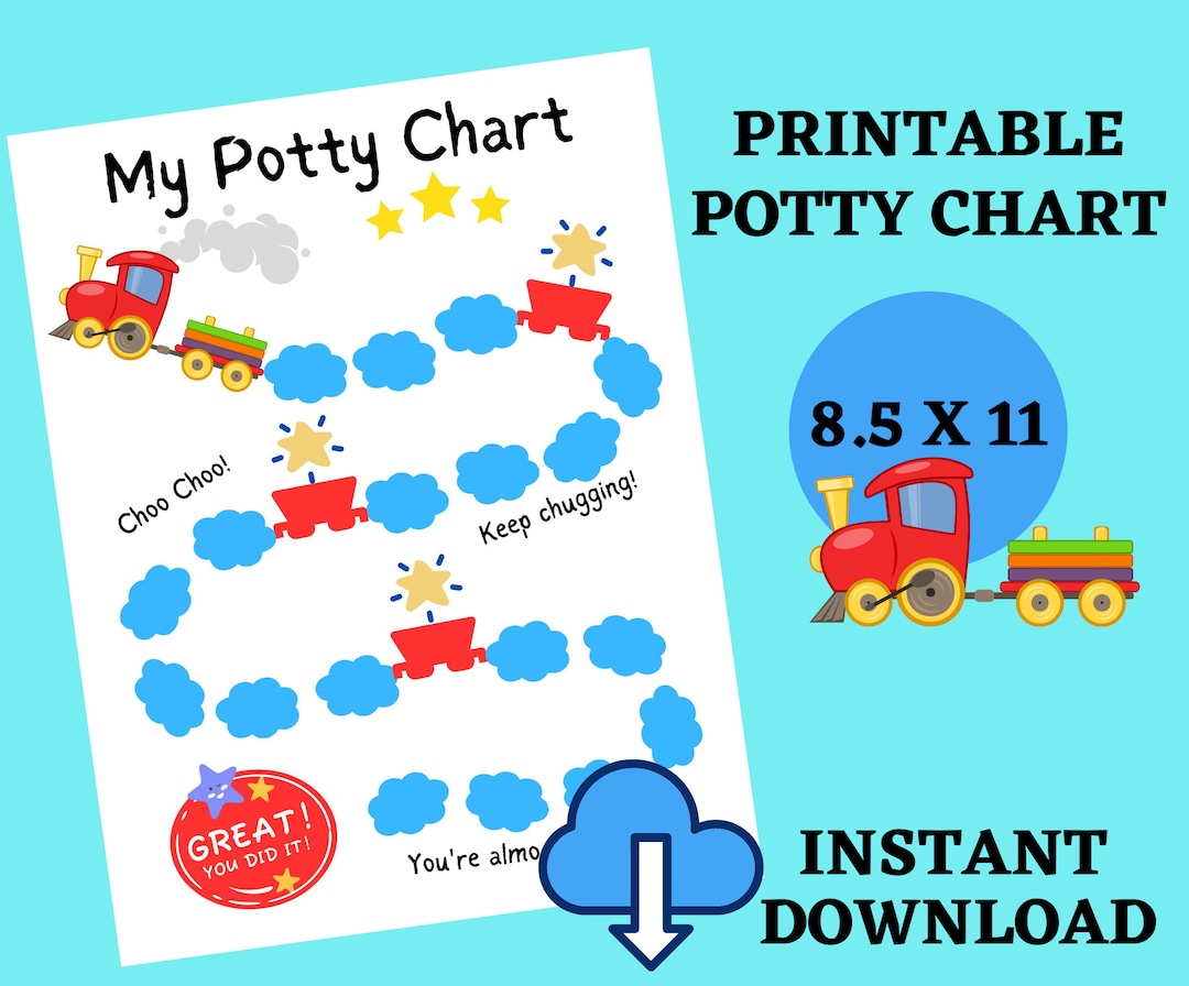 Potty Training Chart, Printable Reward Chart for Potty Training, Train ...