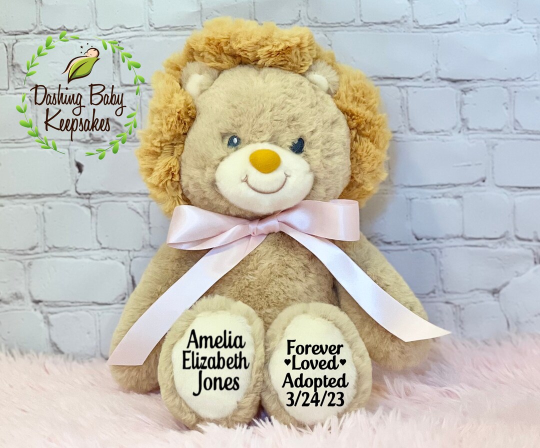 Personalized Adoption Lion Plush, Adoption Stuffed Animal, Adoption ...