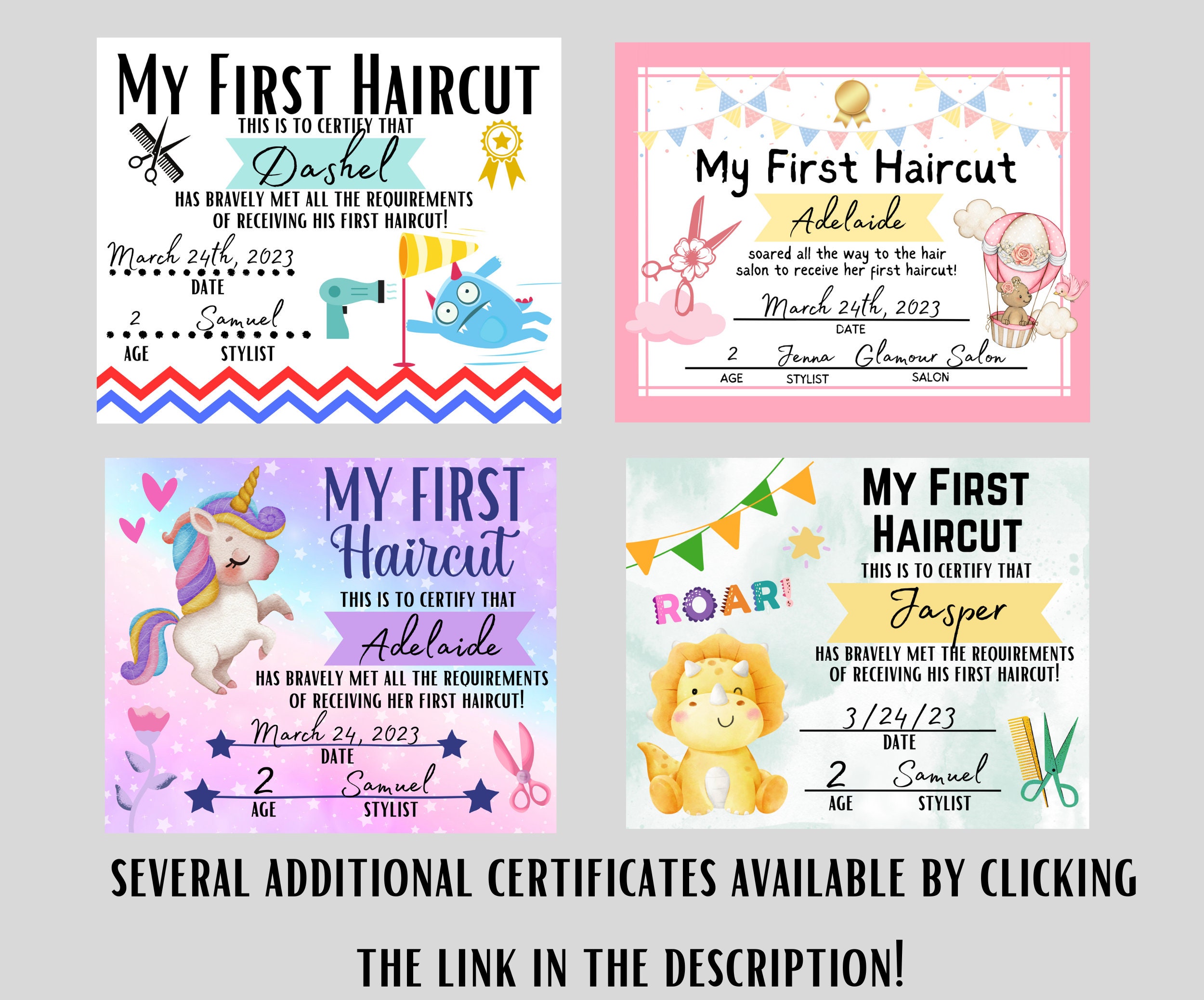 My First Haircut Certificate Baby Milestone Keepsake - Etsy