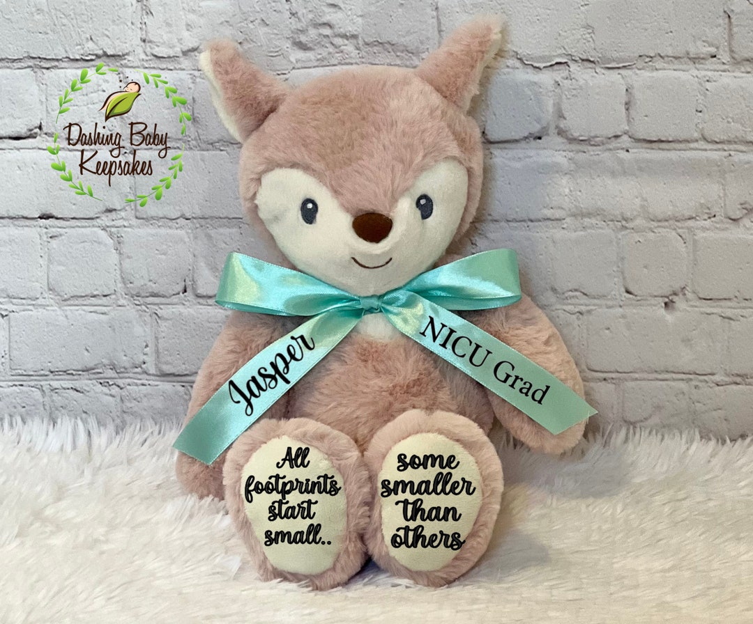 NICU Graduate Gift, NICU Baby Gift, Personalized NICU Deer Stuffed ...