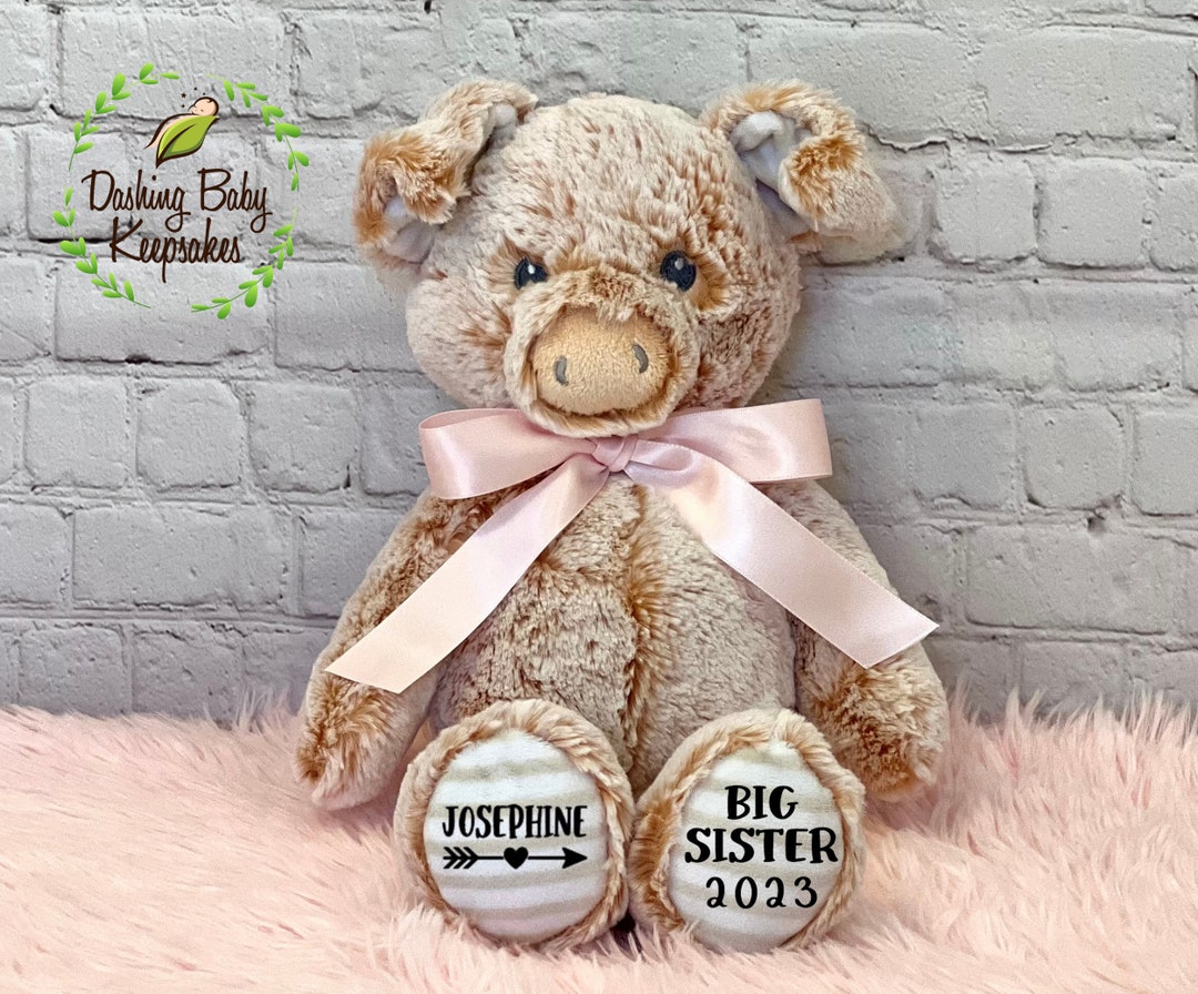 Personalized Big Sister Pig Stuffed Animal, Gift for Sibling, Big ...