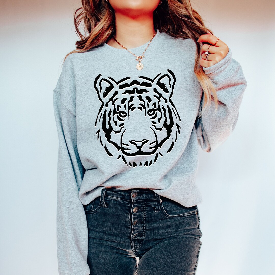 Tiger Sweatshirt - Animal Sweatshirt - Tiger Lover Gift - Tiger Face ...