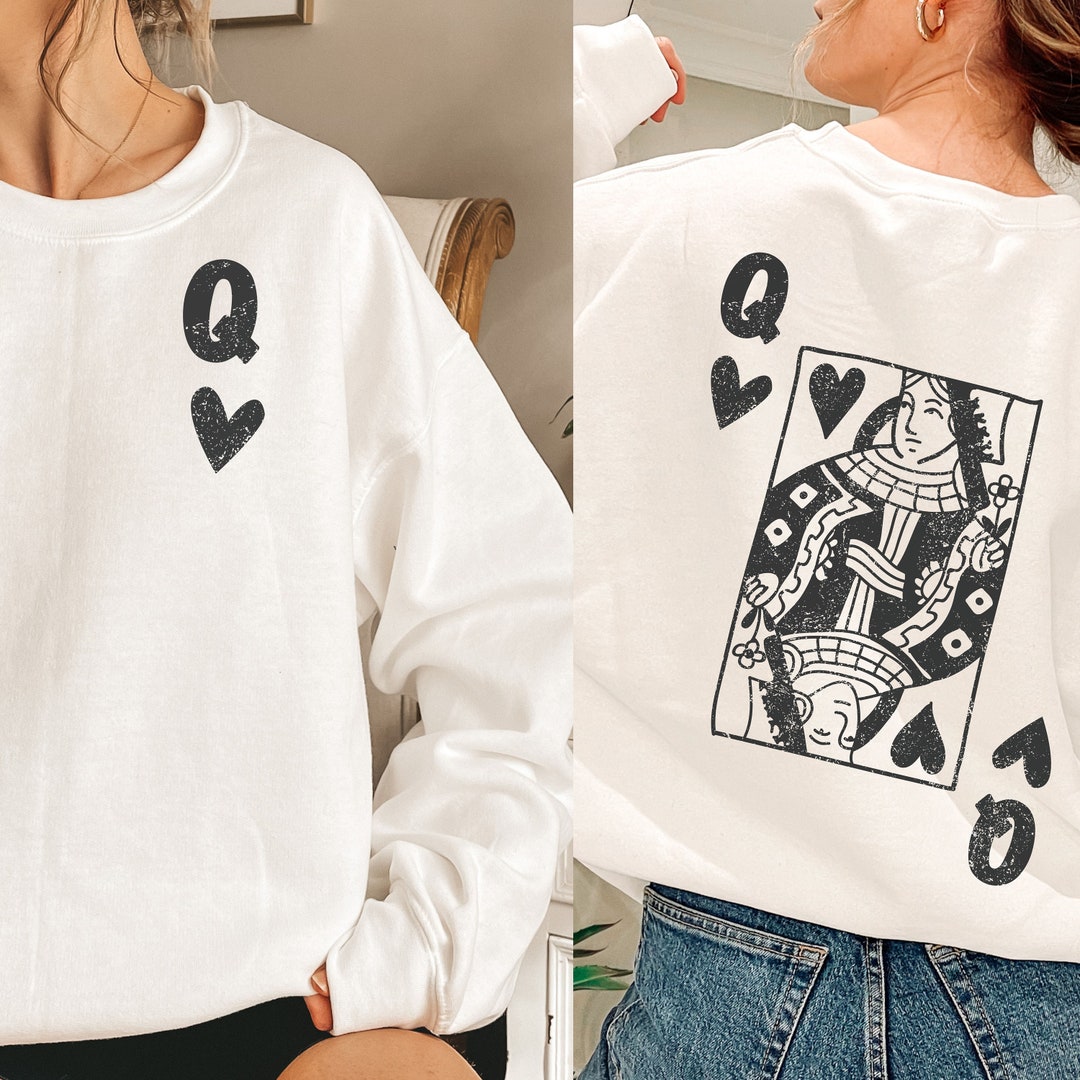 Queen of Hearts - Queen Heart Sweatshirt - Black Queen - Queen of Heart ...