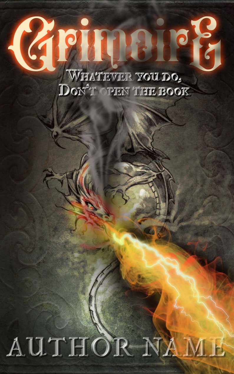Fantasy Book Cover -- Grimoire - Etsy