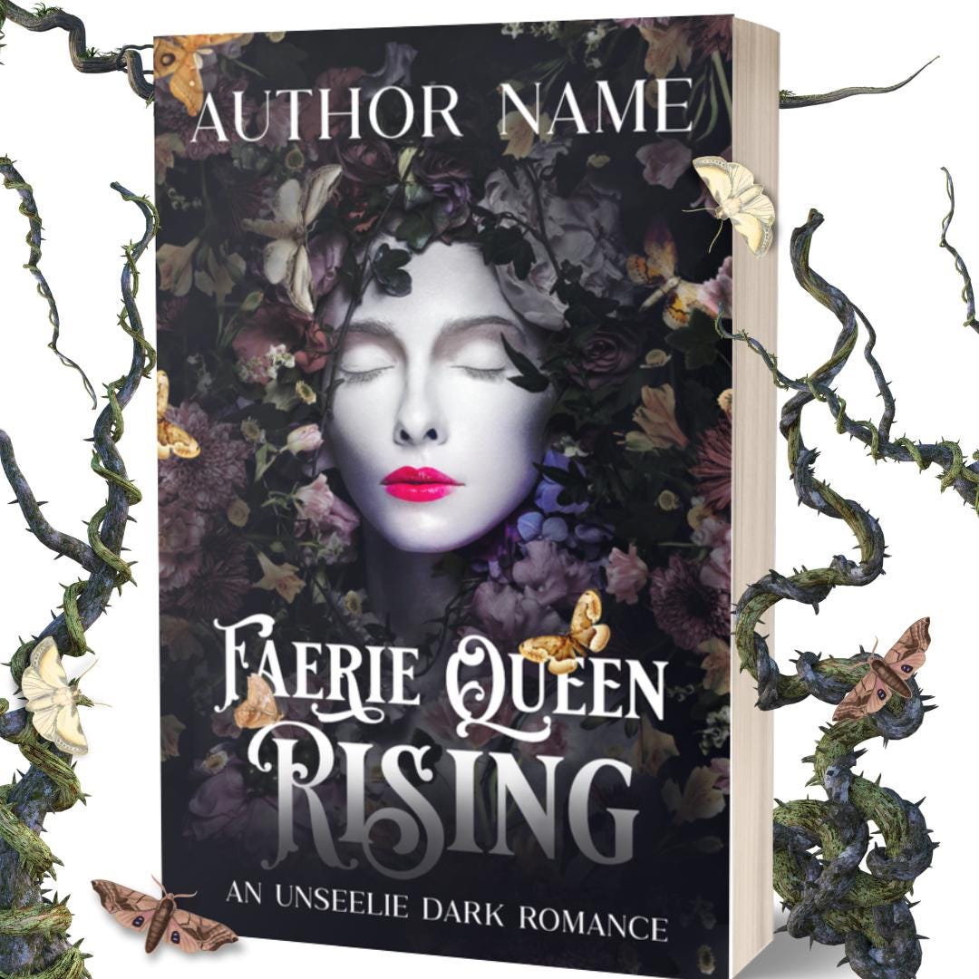 Pale Face and Flowers Book Cover Fairy Queen or Fae Dark Fantasy ...