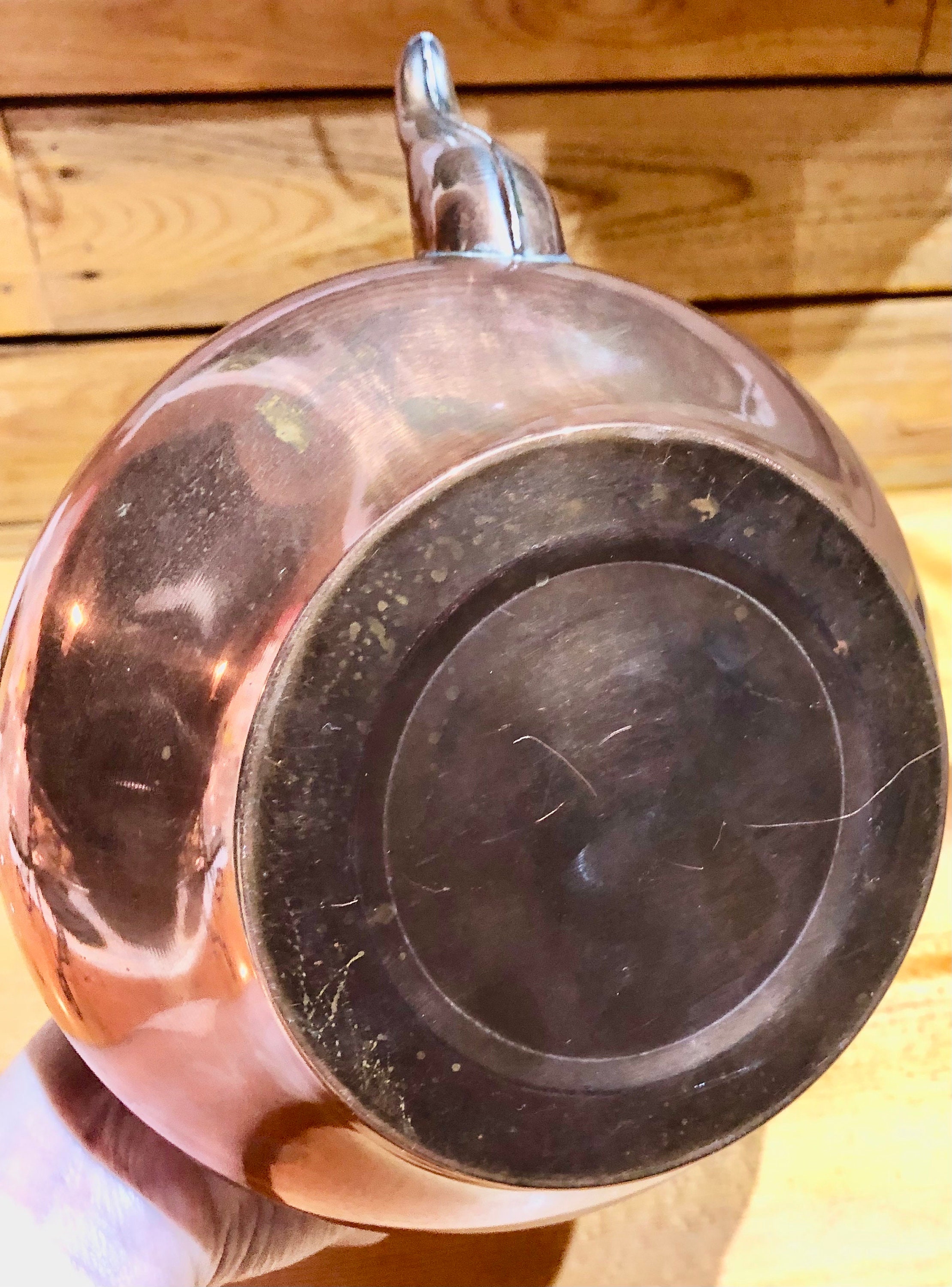 Vintage Copper Tea Pot Kettle Porcelain Delft Handle & Knob - Etsy