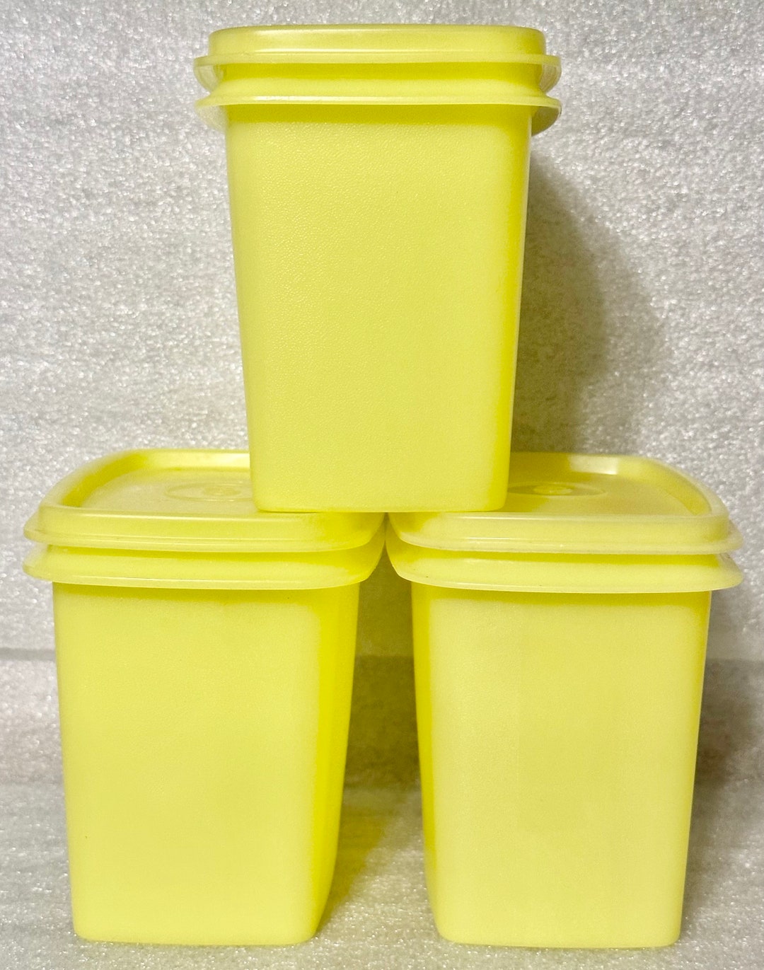 Vintage TUPPERWARE Shelf Saver and Lid 1243/1244 in Lemon Color Set of ...