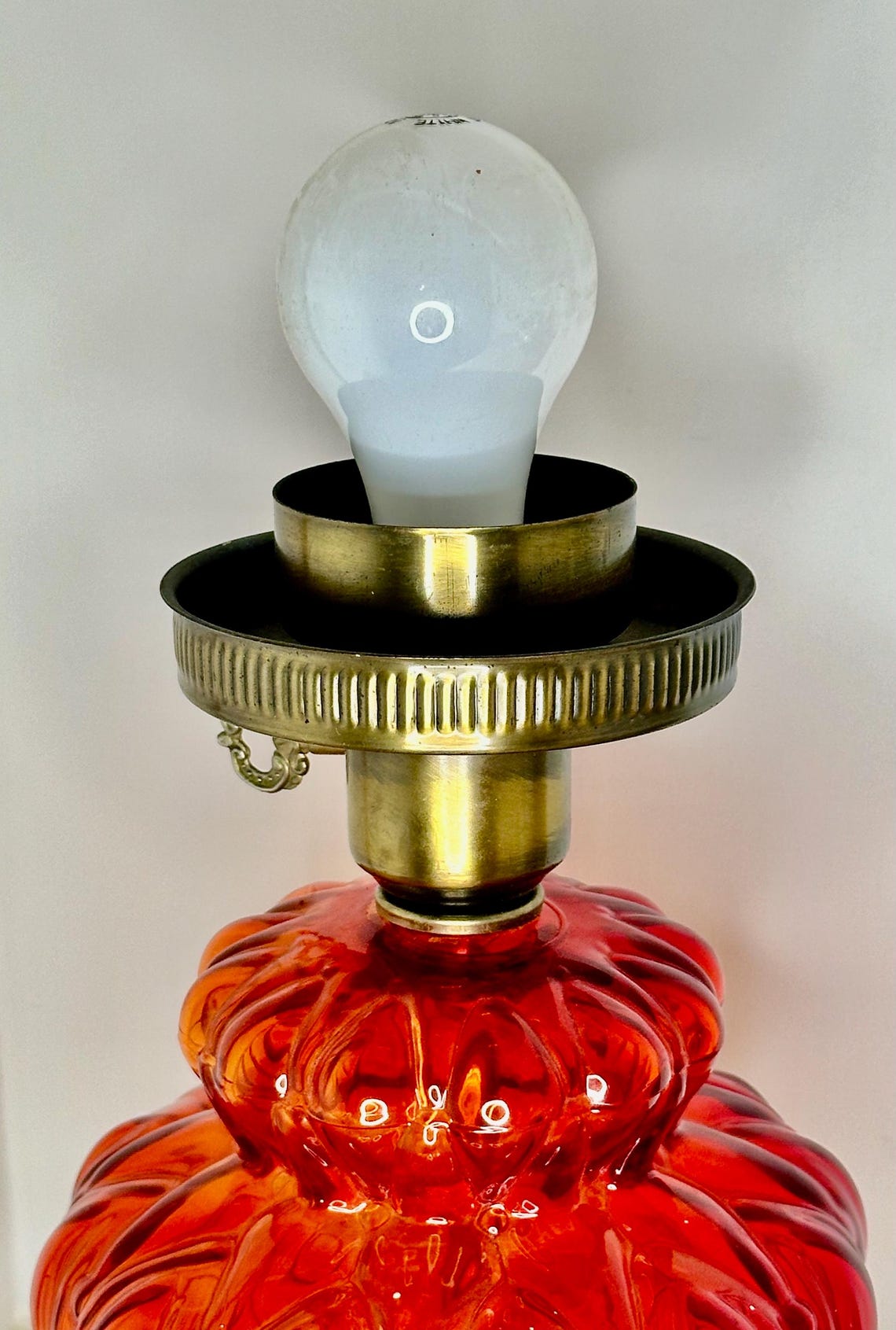 Vintage Red Hurricane Glass Globe Lamp, Hedco Victorian Style - Etsy