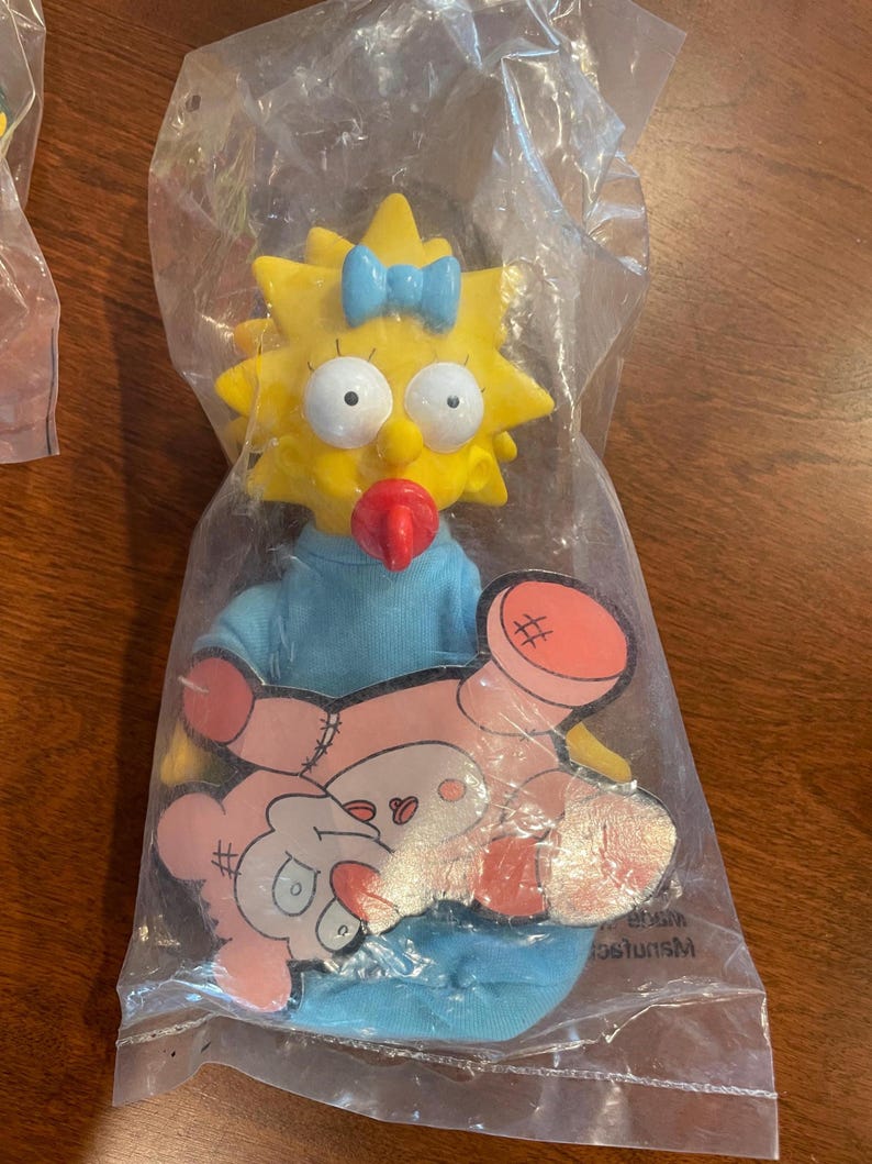 The Simpsons Vintage 1990 Burger King Plush Dolls Complete Set of 5 ...