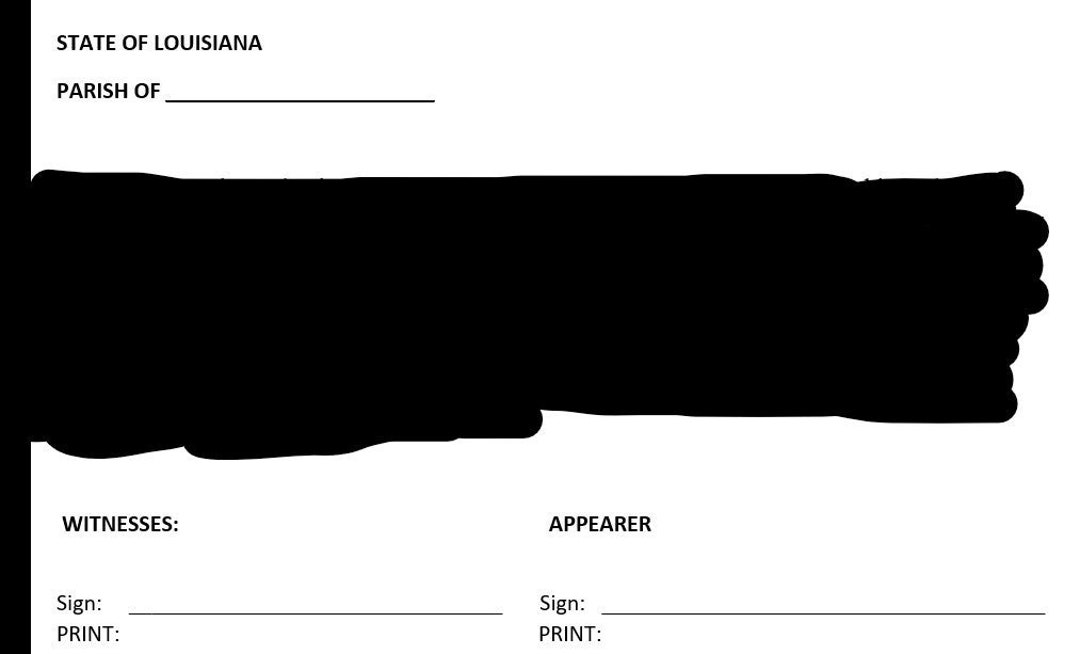 Louisiana Notarial Acknowledgement Form - Etsy