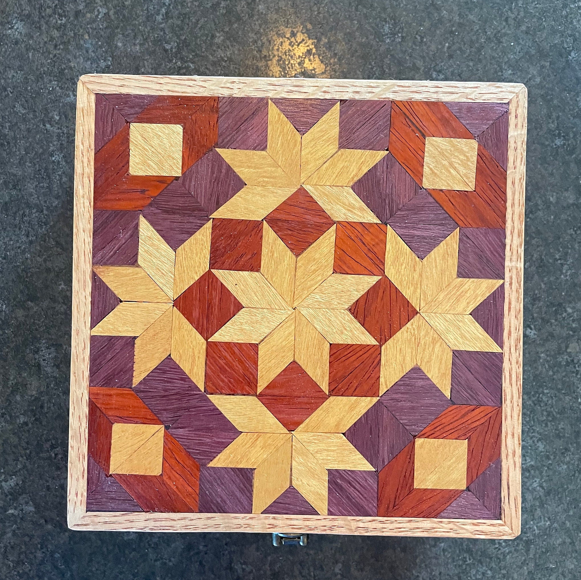 Cedar Box With Quilt Block Lid - Etsy