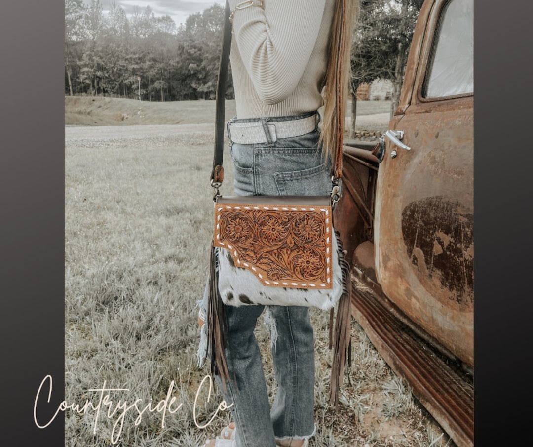 Georgia Conceal Carry Cowhide Bag by Countryside Co. - Etsy