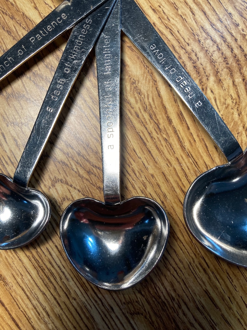 Unique Heart Shaped Measuring Spoons a Pinch of Patience is 1/4 Tsp a ...