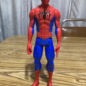 Spiderman Action Figure Plastic Blue Red Masked Approximately 11 Inches ...