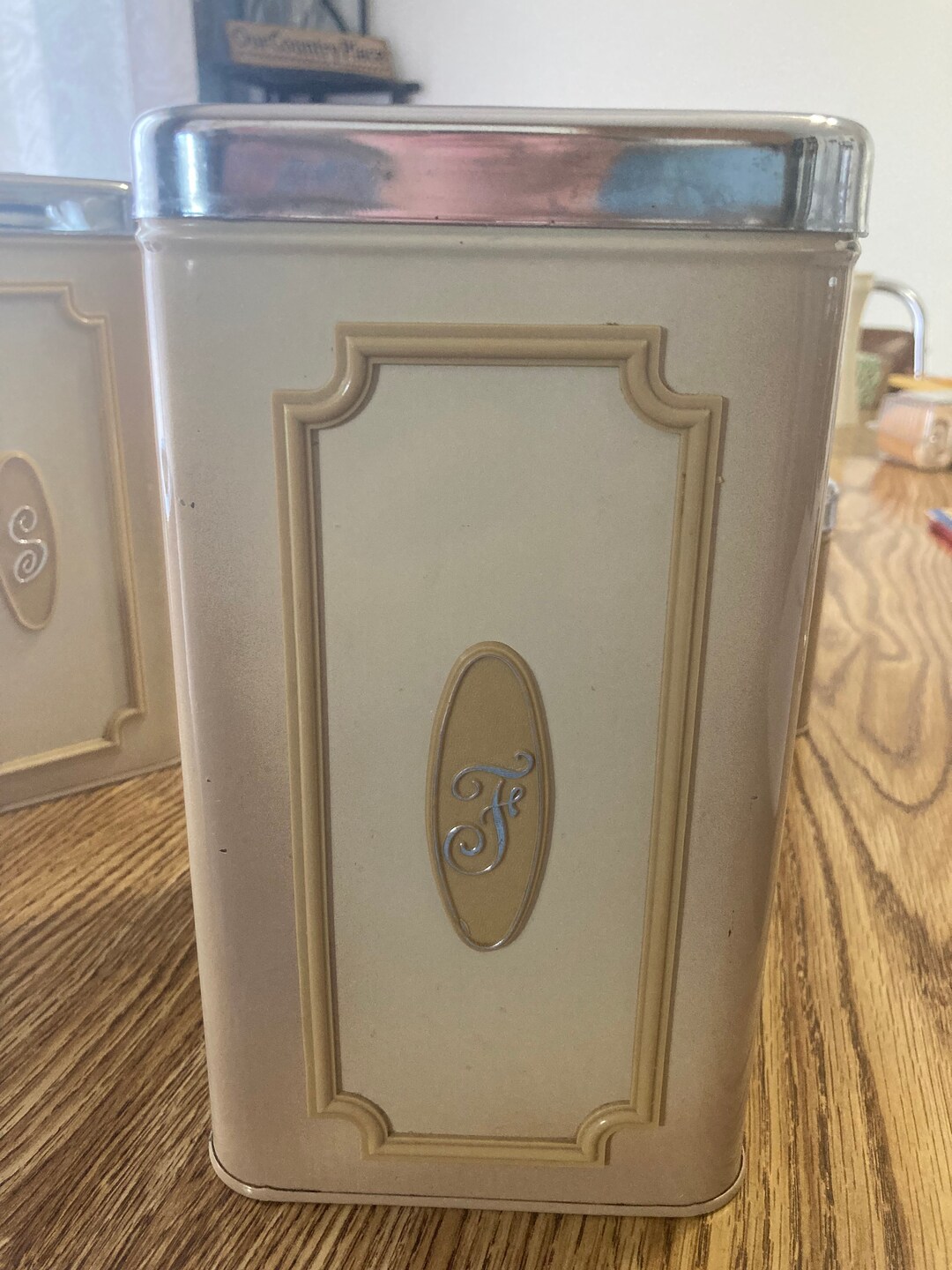 Vintage Ekco Canister Set Retro Tin Kitchen Organization Flour Sugar ...