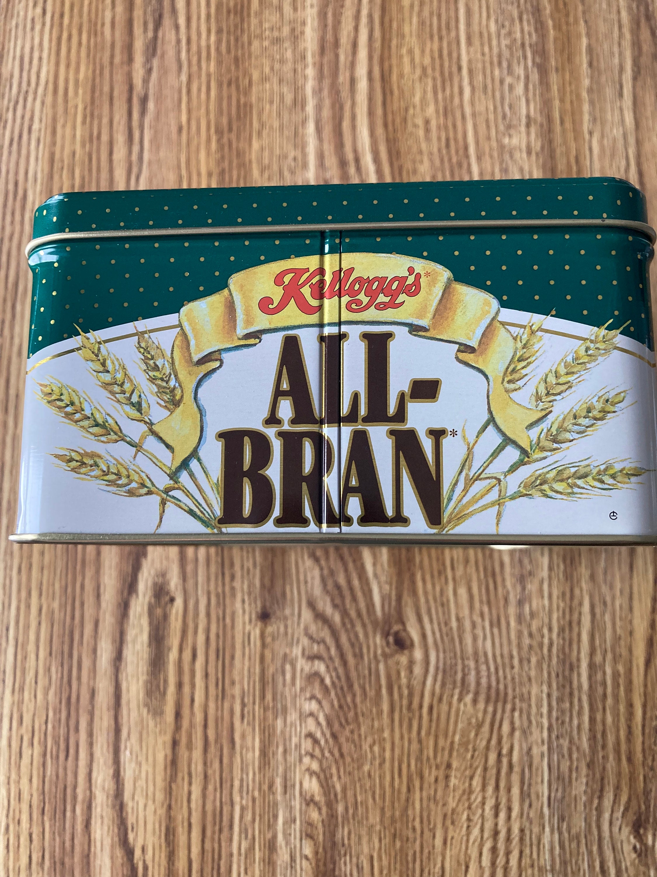 Kelloggs All Bran Cereal Tin Canister Box 1916-1996 80th Anniversary 8 ...