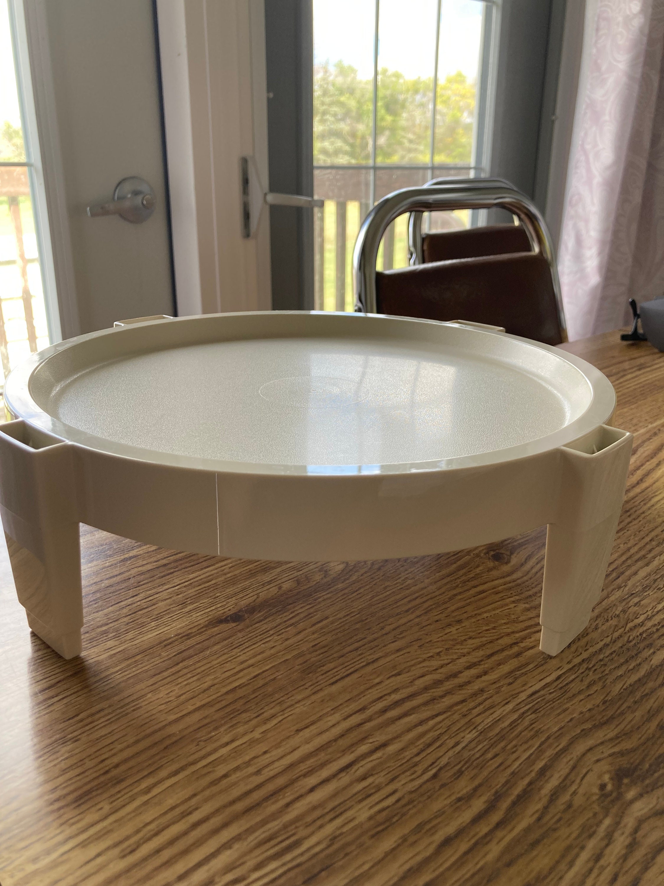 Vintage Tupperware 1866-1 Divide-a-rack Pie Stacker/carrier Tray Almond ...