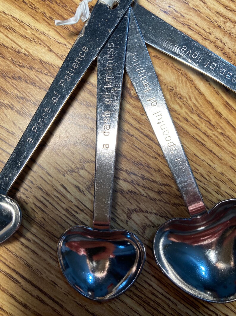 Unique Heart Shaped Measuring Spoons a Pinch of Patience is 1/4 Tsp a ...