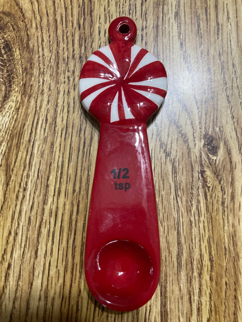 Christmas Holiday Measuring Spoons Set of Four 1 Tbsp 1 Tsp 1/2 Tsp 1/4 ...