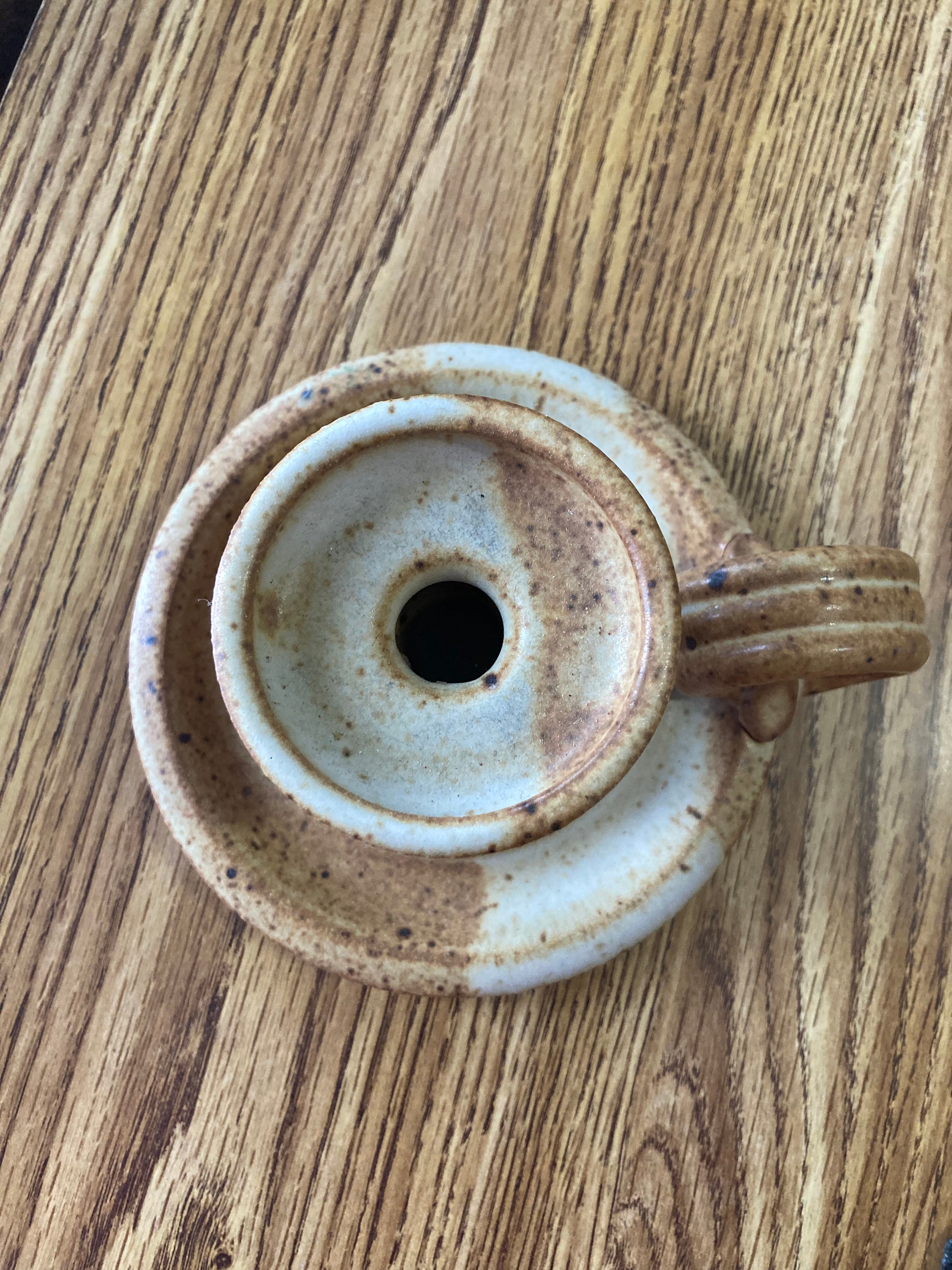 One Vintage Pottery Candlestick Holder Handmade Farmhouse Decor Useful ...