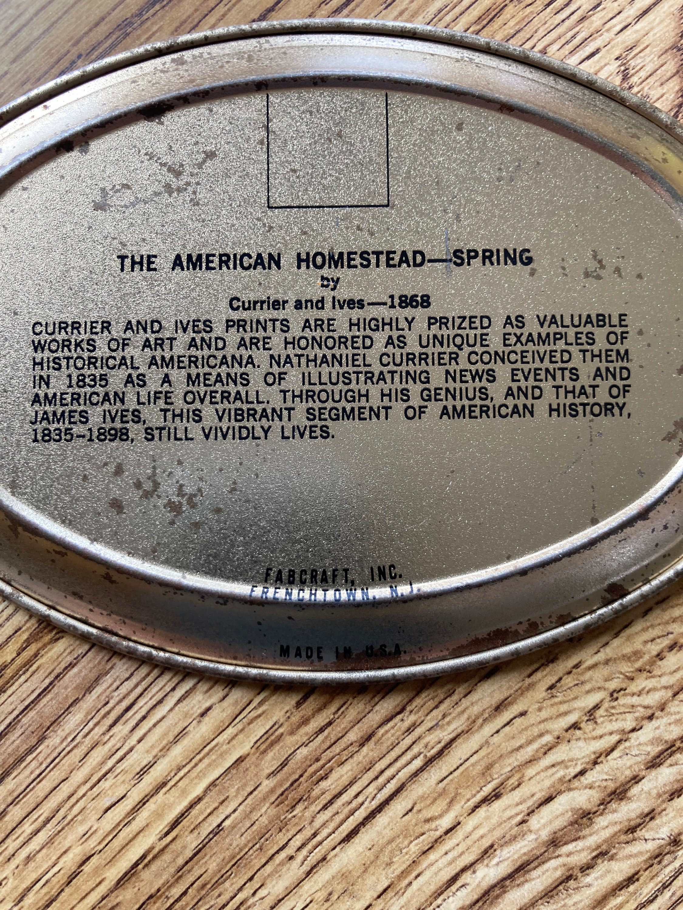 Vintage Currier and Ives Small Metal Tray the American Homestead-spring ...