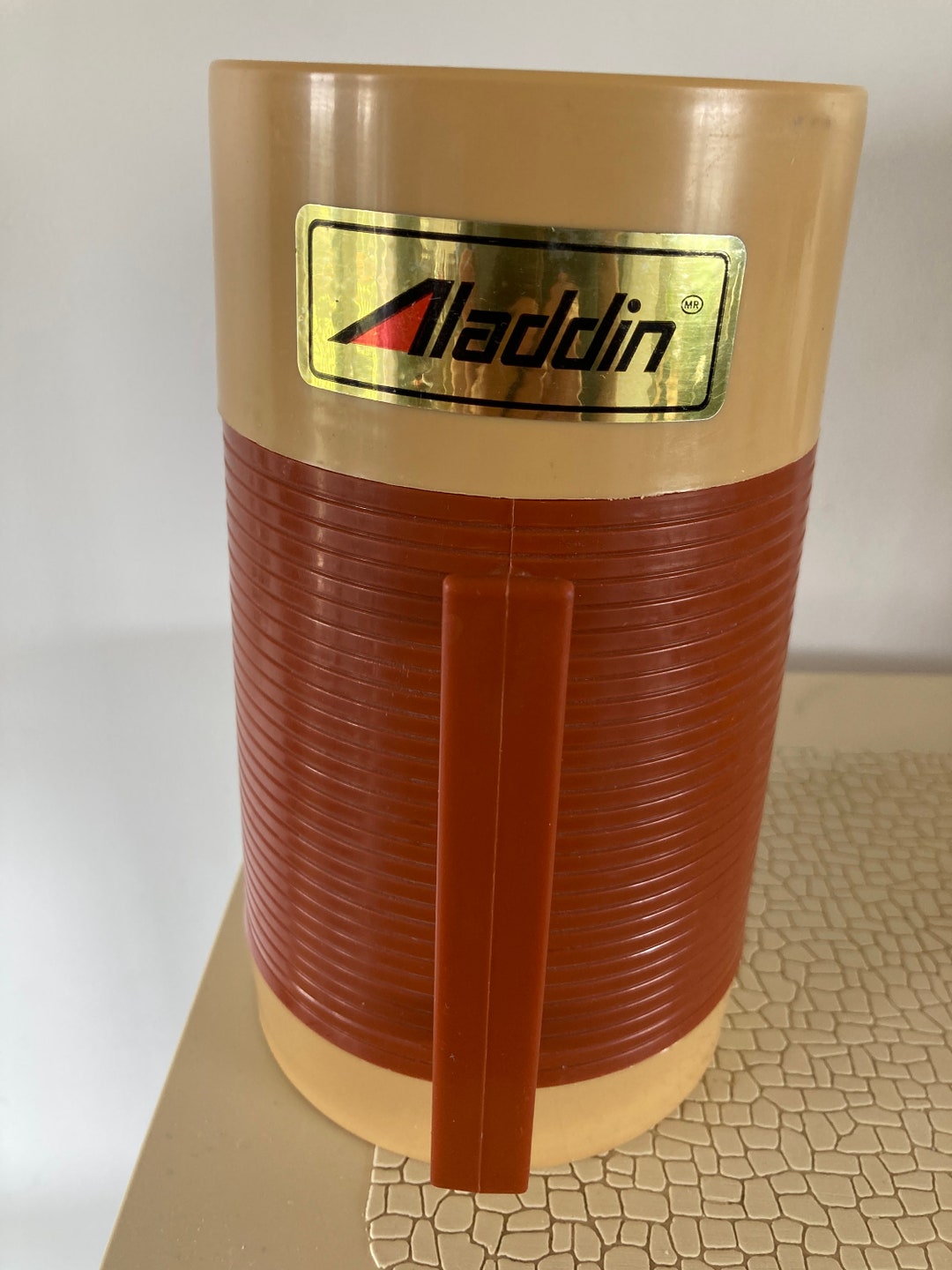 Vintage Aladdin Insulated Drinking Container for Hiking and Picnics. Brown and Beige. - Etsy