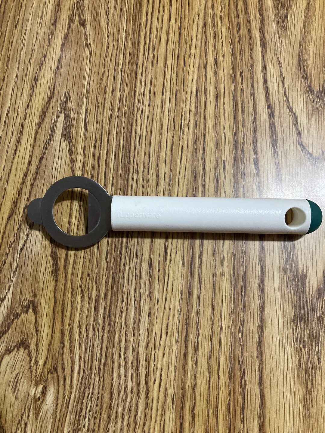 Tupperware Hand Held Bottle Opener 7 Inches Long Green White Handy ...