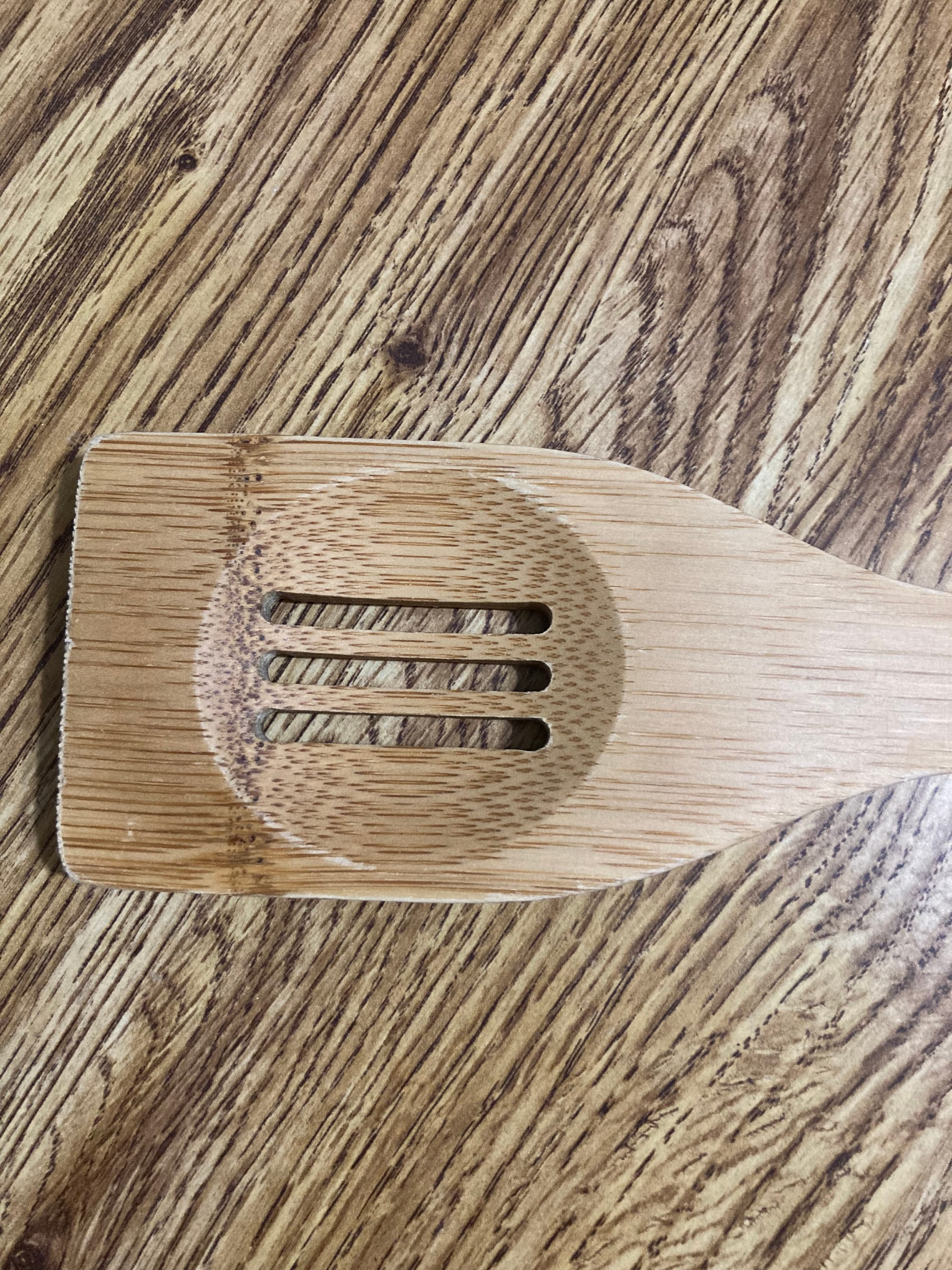 Pampered Chef Bamboo Slotted Spoon Serving Utensil Three Slots Handy ...