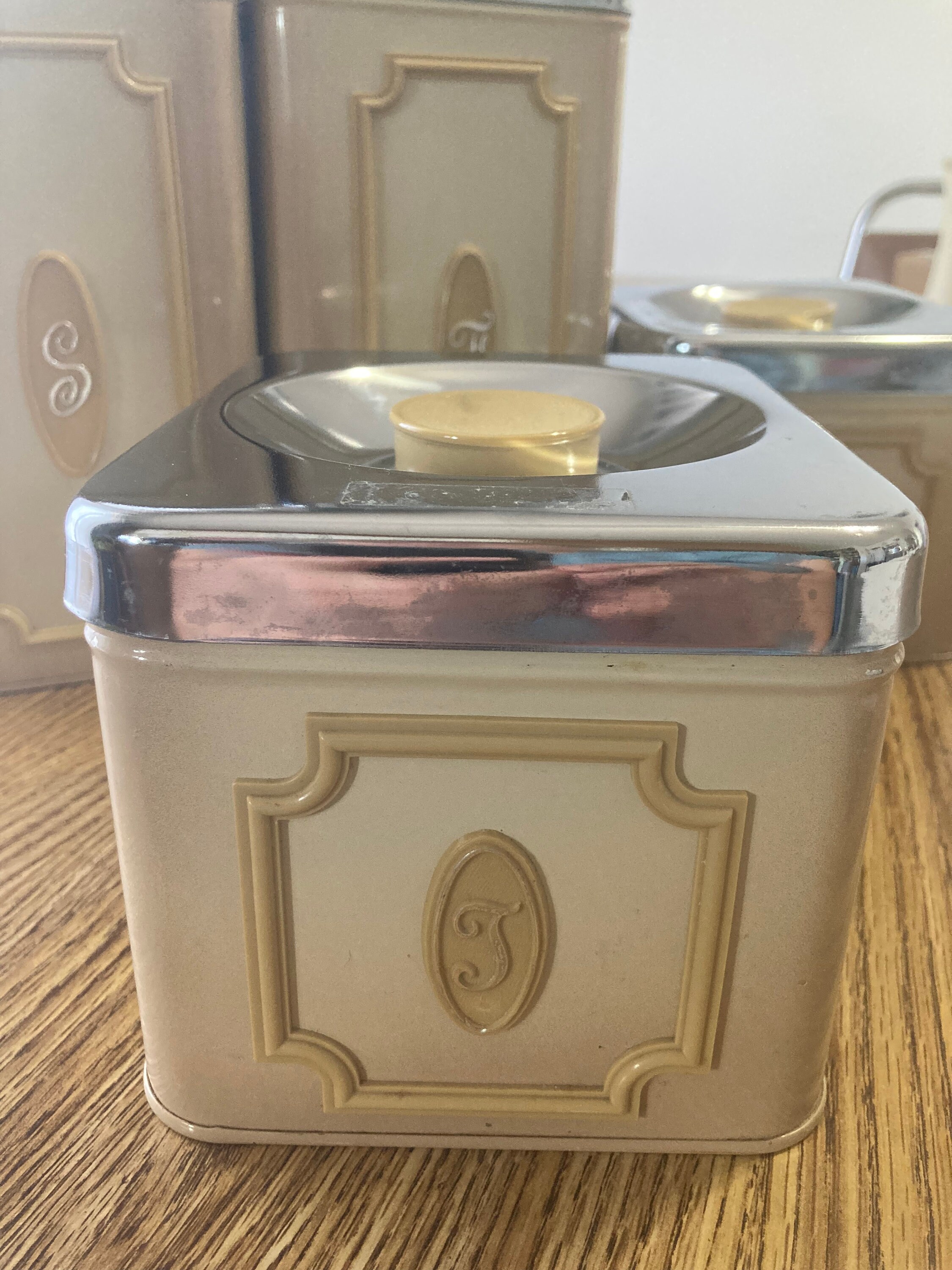 Vintage Ekco Canister Set Retro Tin Kitchen Organization Flour Sugar ...