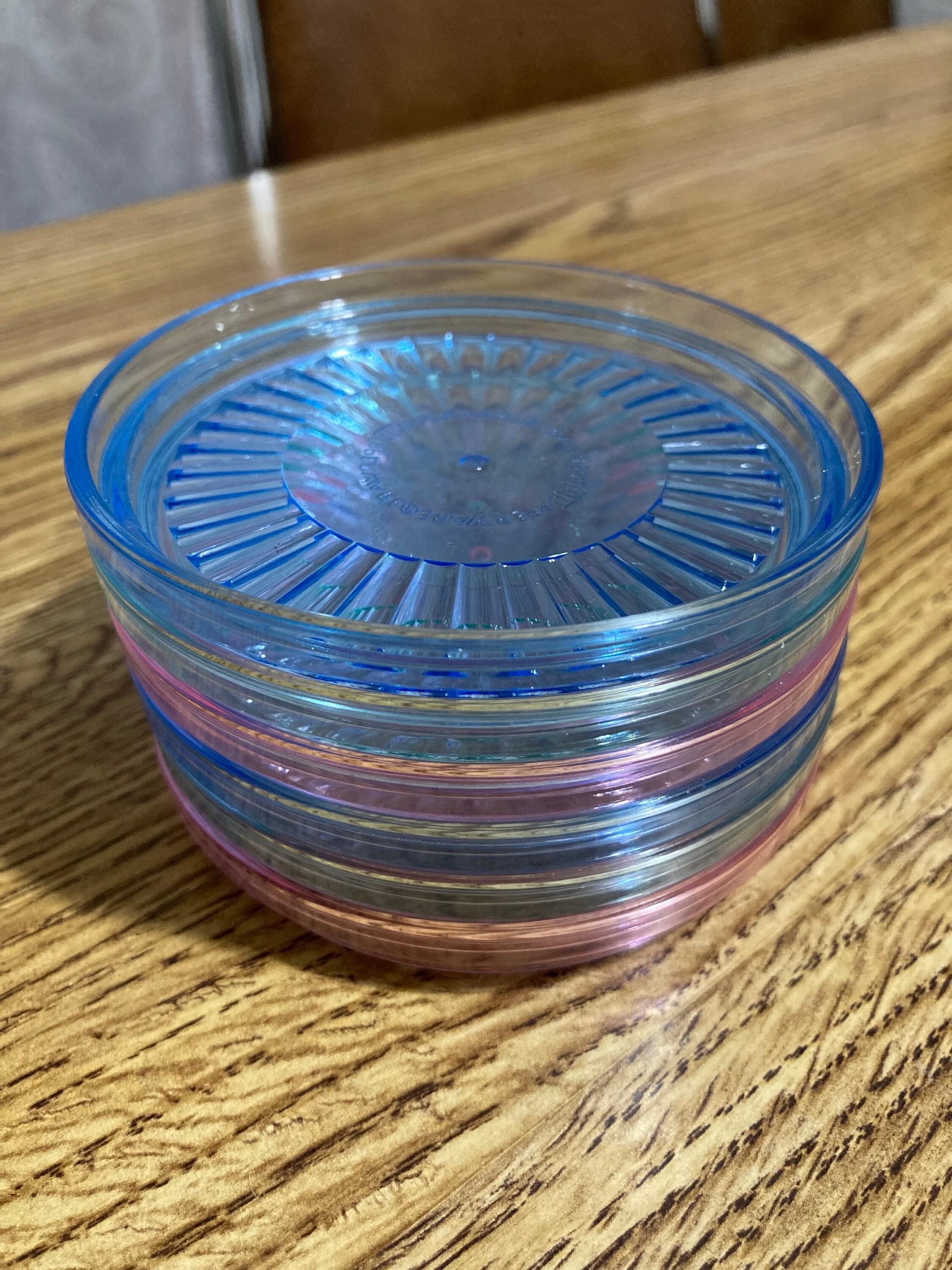 Vintage Tupperware Acrylic Water Color Pastel Deluxe Coaster Set of Six ...