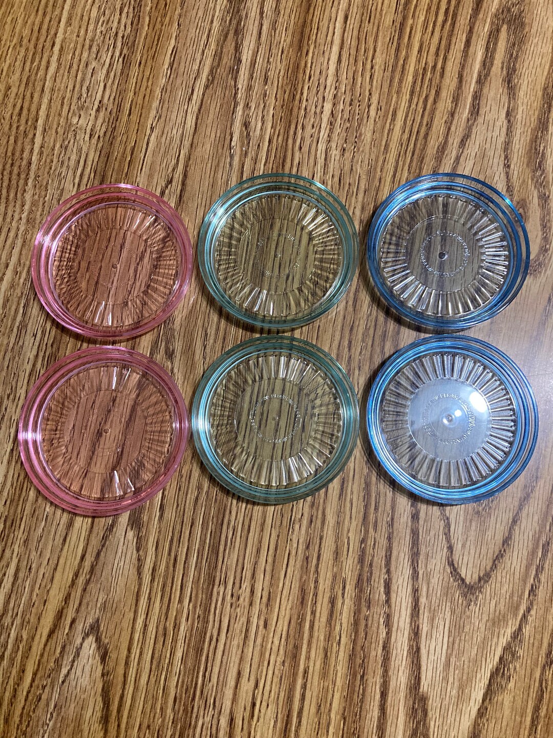Vintage Tupperware Acrylic Water Color Pastel Deluxe Coaster Set of Six ...