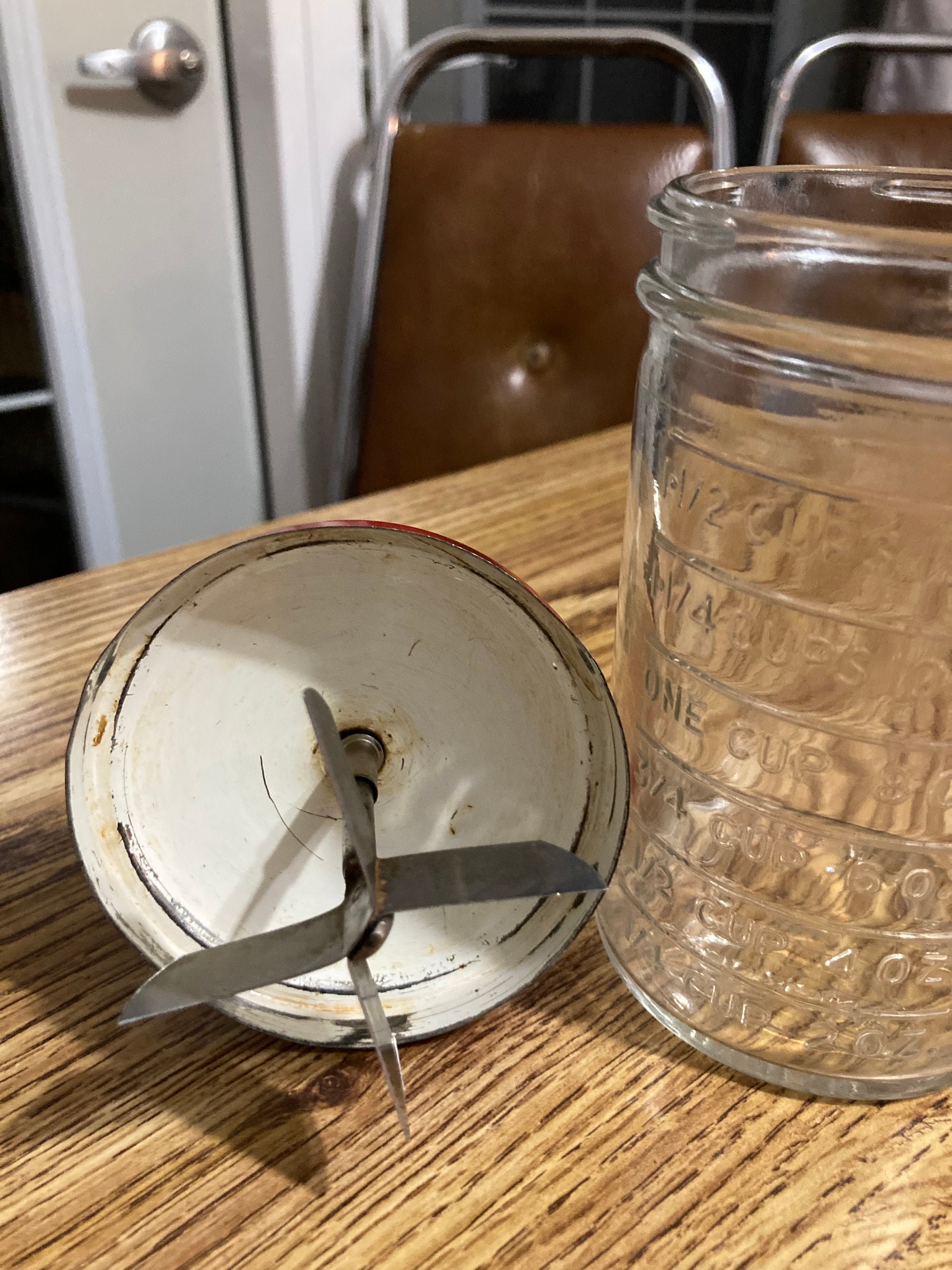 Vintage Androck Nut Chopper Food Chopper Made in Canada Glass Jar With ...