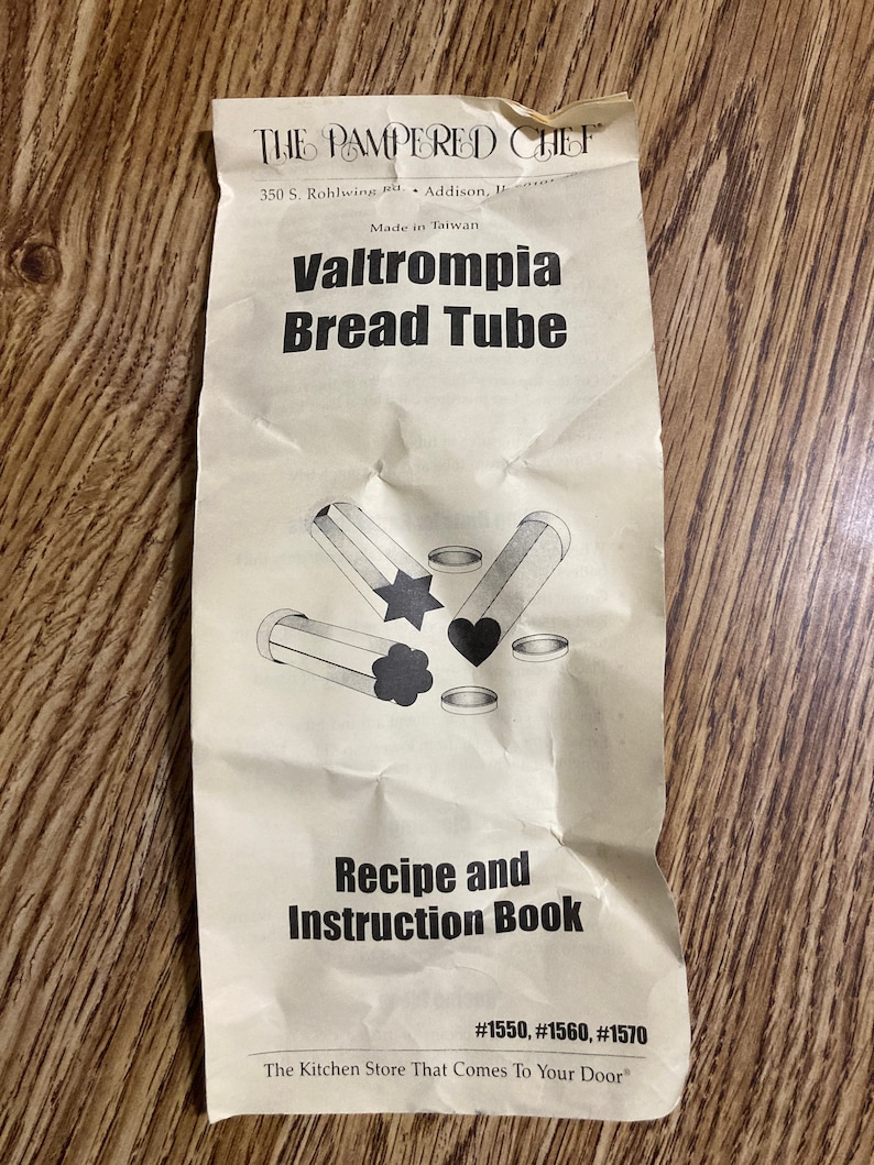 Pampered Chef Valtrompia Bread Tube-star 1570 With Recipes and ...