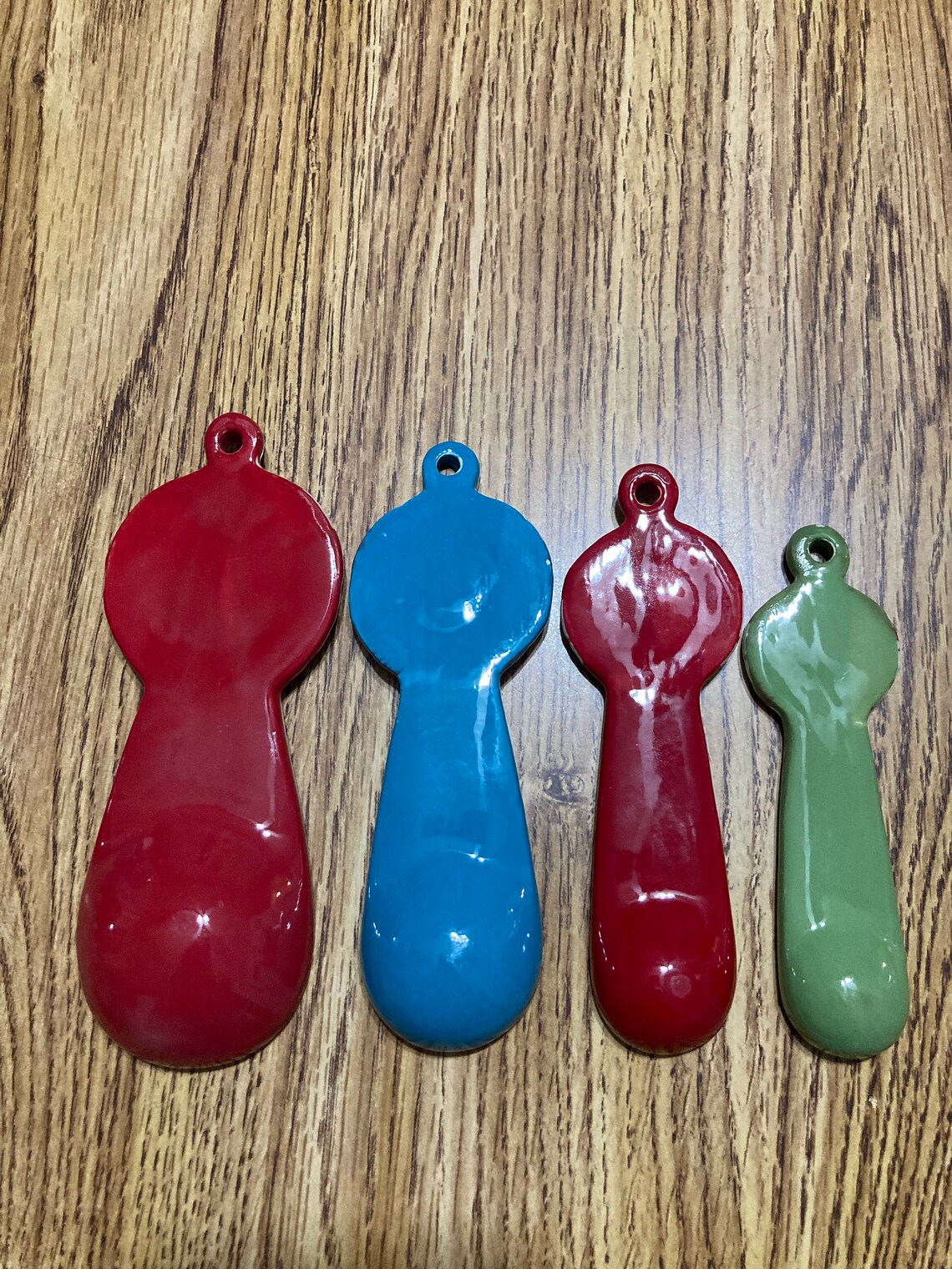 Christmas Holiday Measuring Spoons Set of Four 1 Tbsp 1 Tsp 1/2 Tsp 1/4 ...